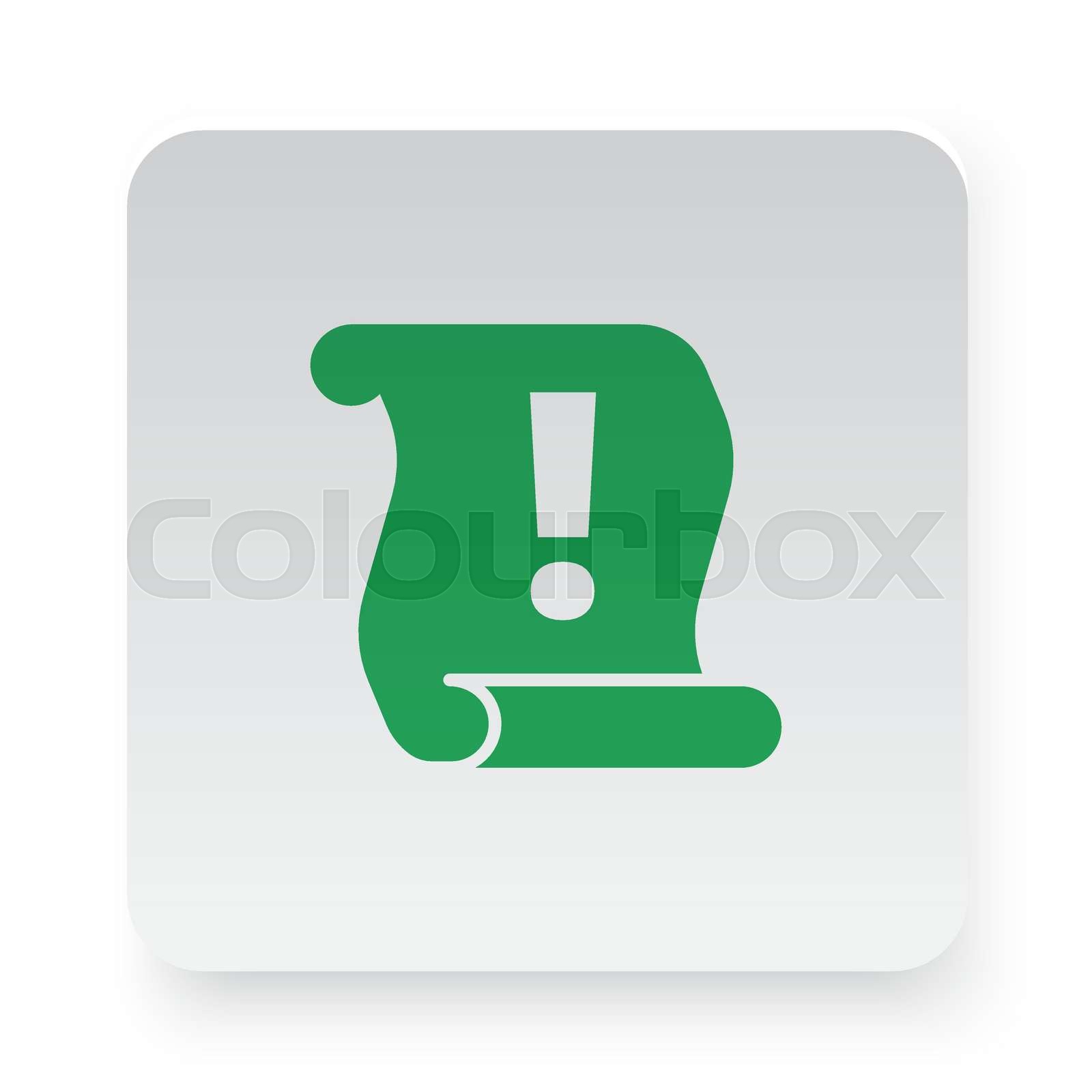 Green Important Information icon in circle on white app button | Stock ...