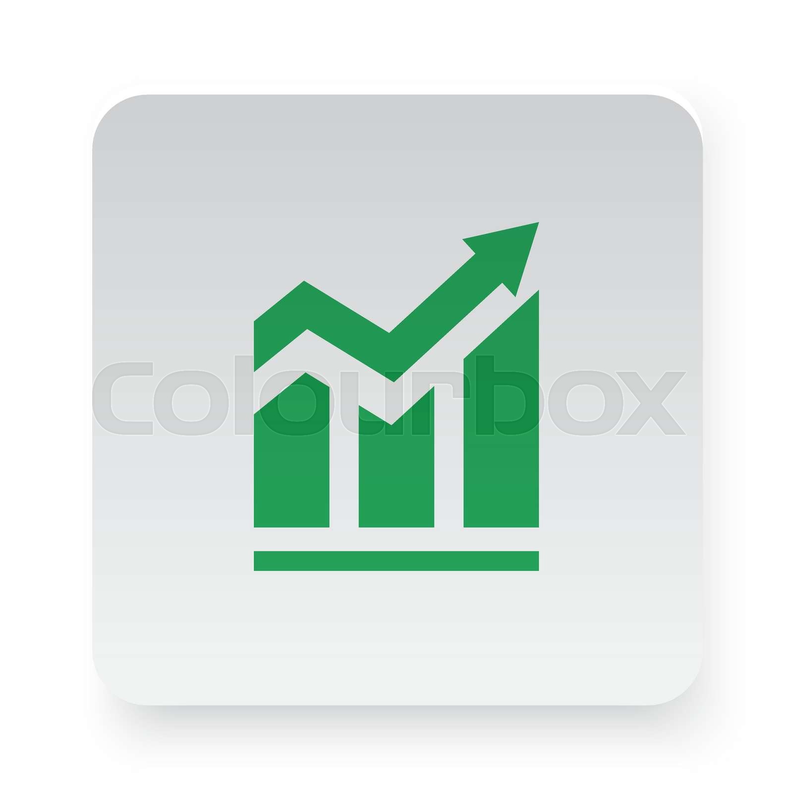 Green Trend icon in circle on white app button | Stock vector | Colourbox