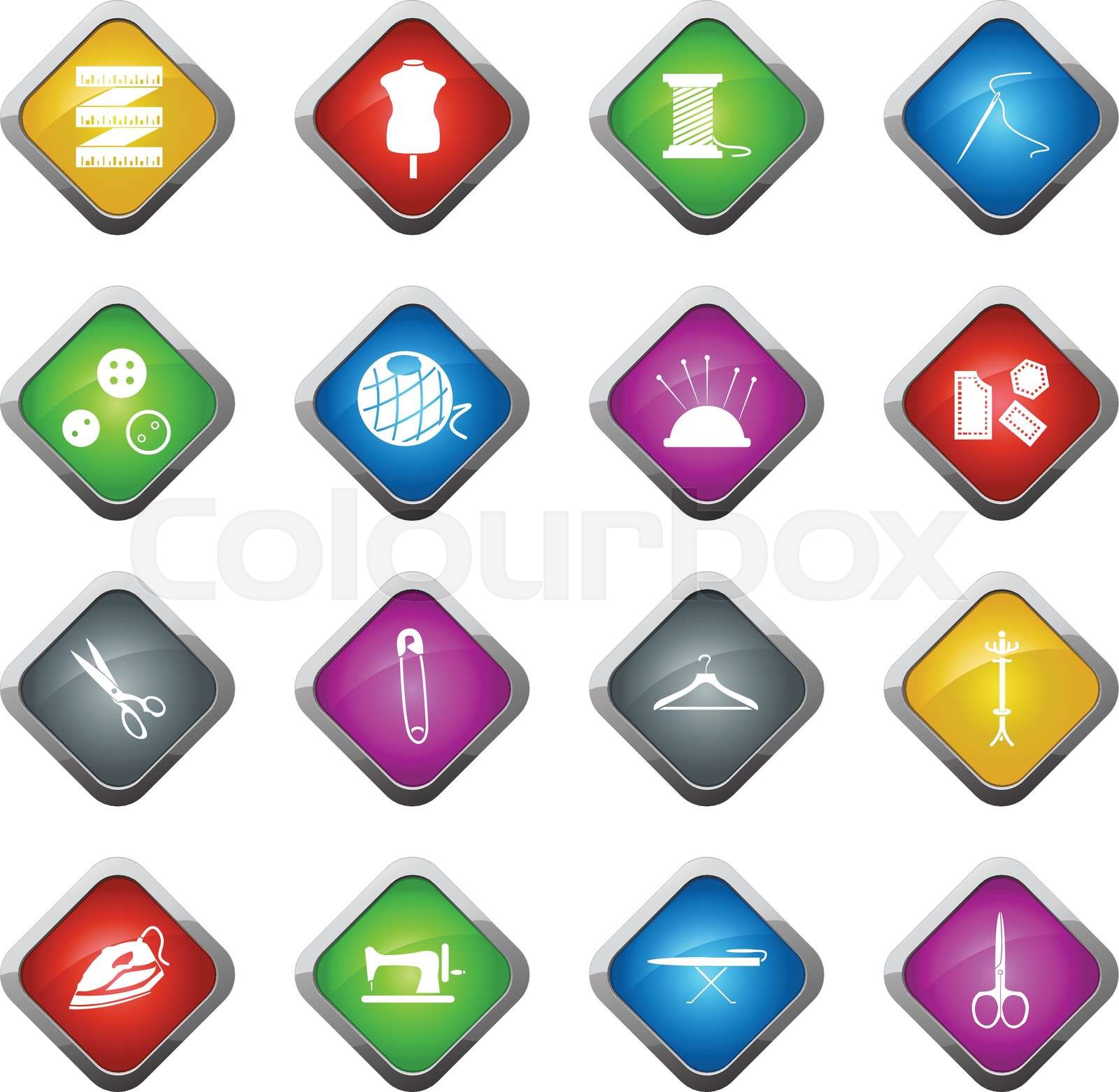 Tailoring icons set | Stock vector | Colourbox