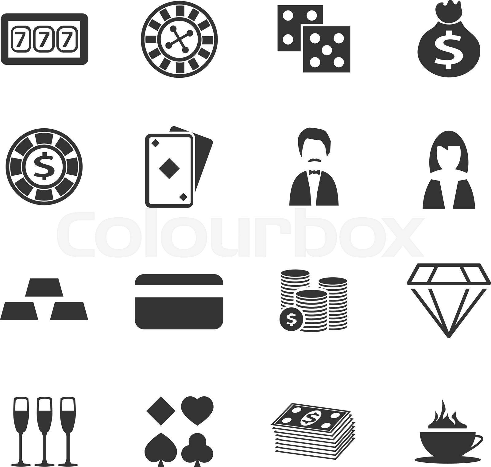 Casino icons set | Stock vector | Colourbox