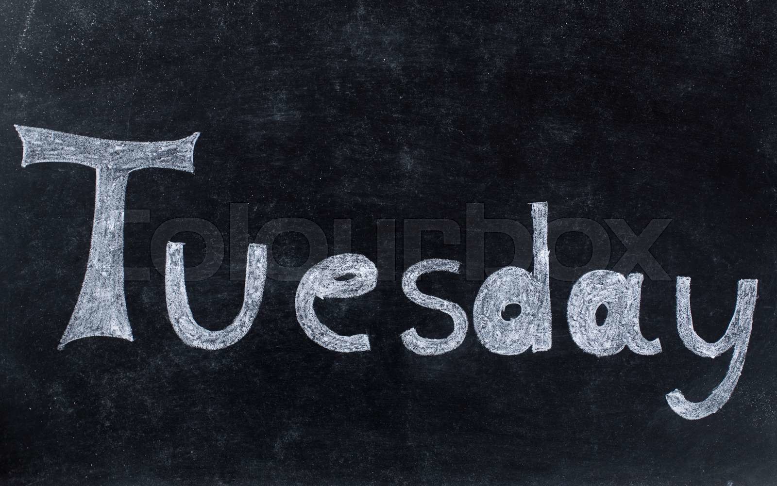 Tuesday handwritten on blackboard | Stock image | Colourbox