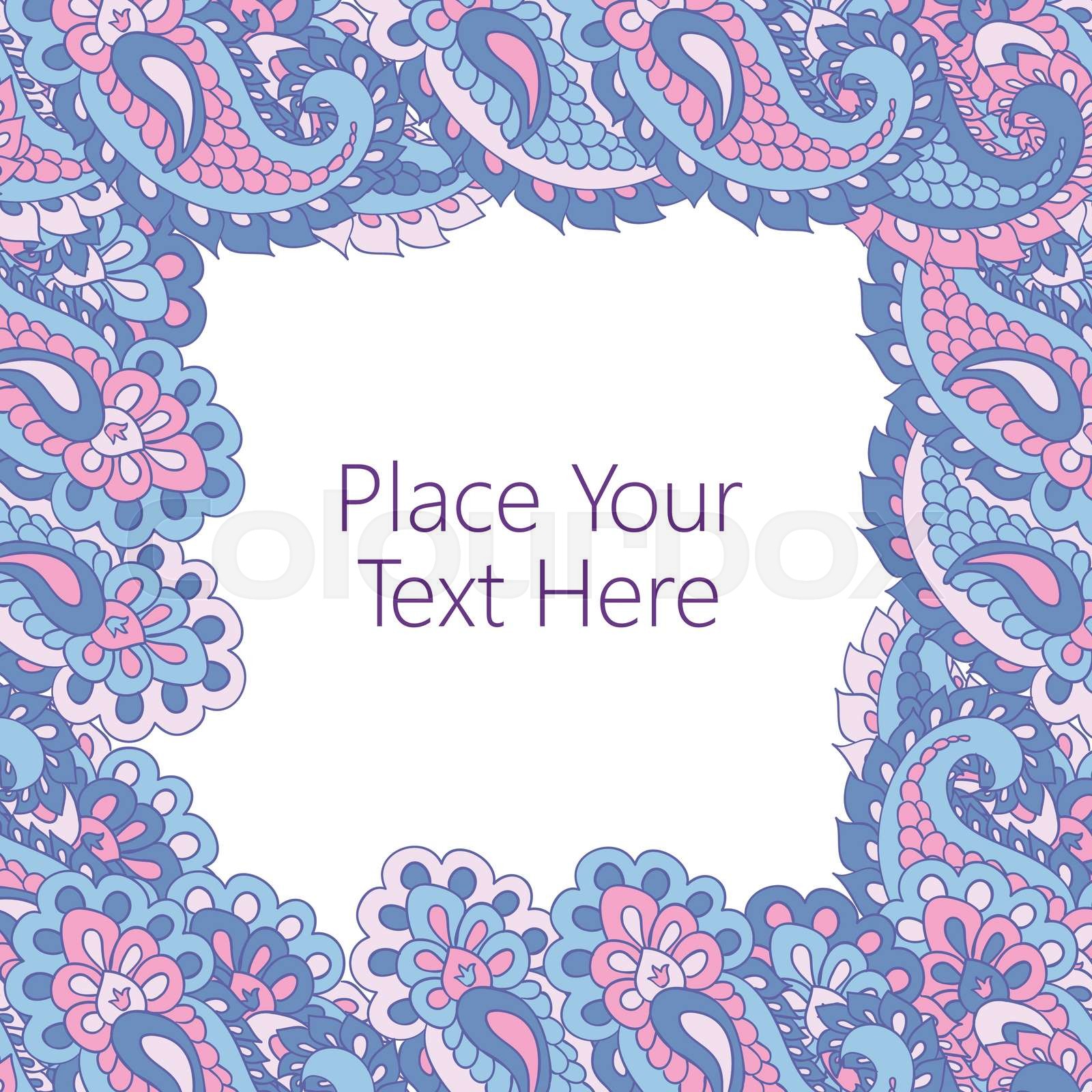 Abstract paisley frame | Stock vector | Colourbox