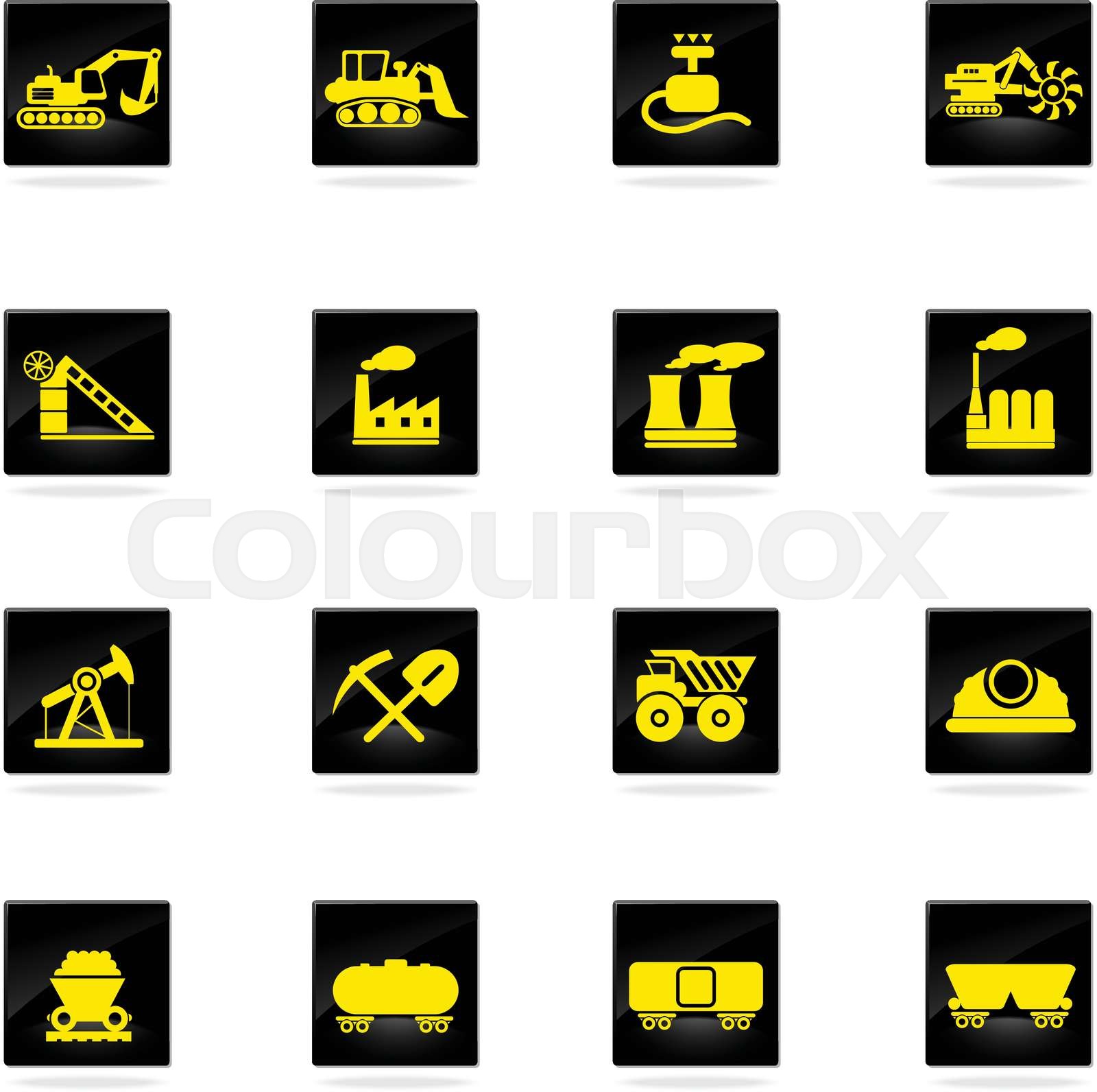 Factory and Industry Symbols | Stock vector | Colourbox