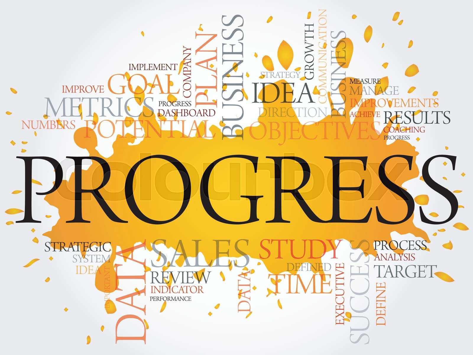 Progress word cloud | Stock vector | Colourbox
