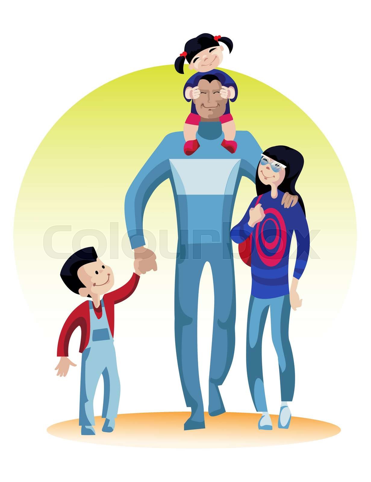 caring father | Stock vector | Colourbox