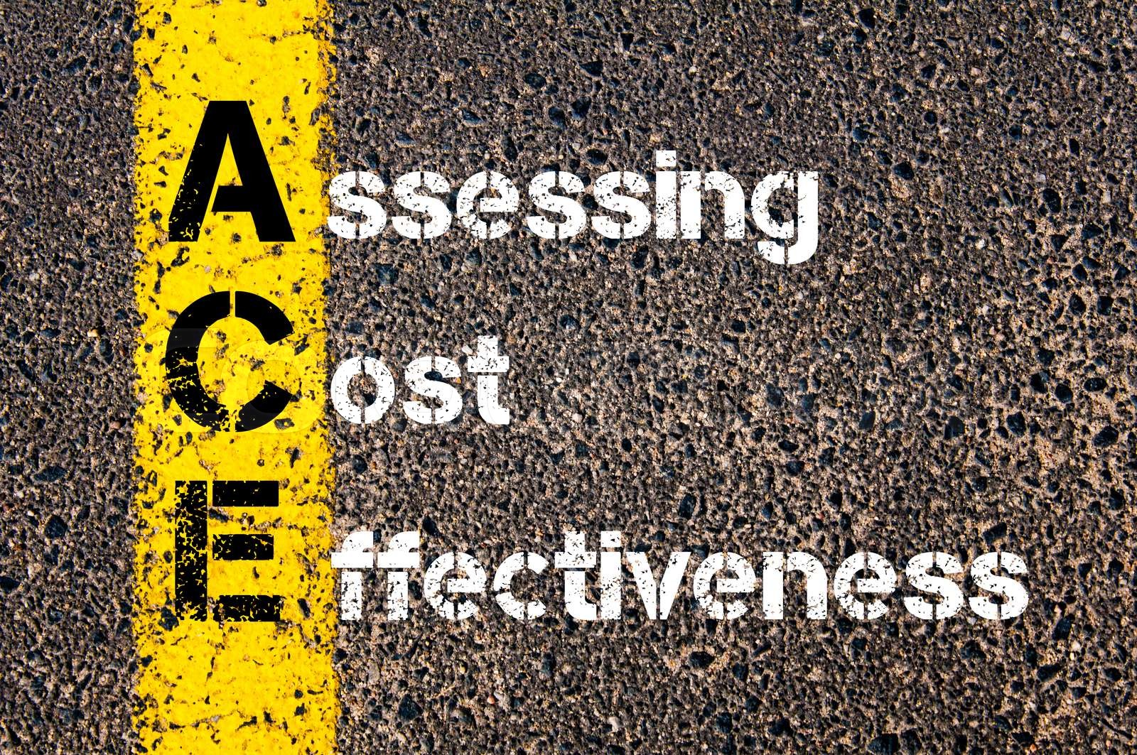 Acronym ACE Assessing Cost Effectiveness | Stock image | Colourbox