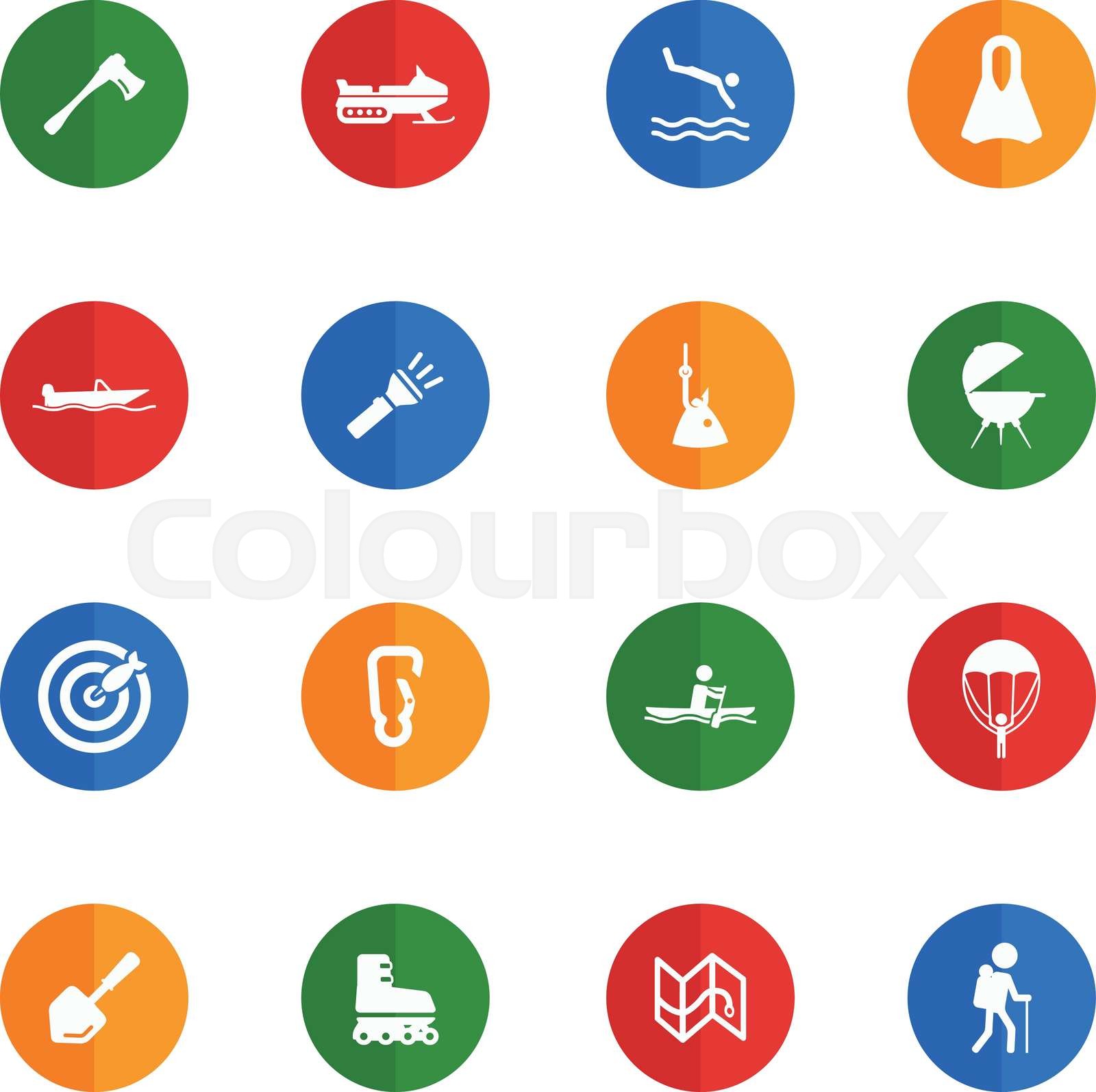 Active recreation icon set | Stock vector | Colourbox