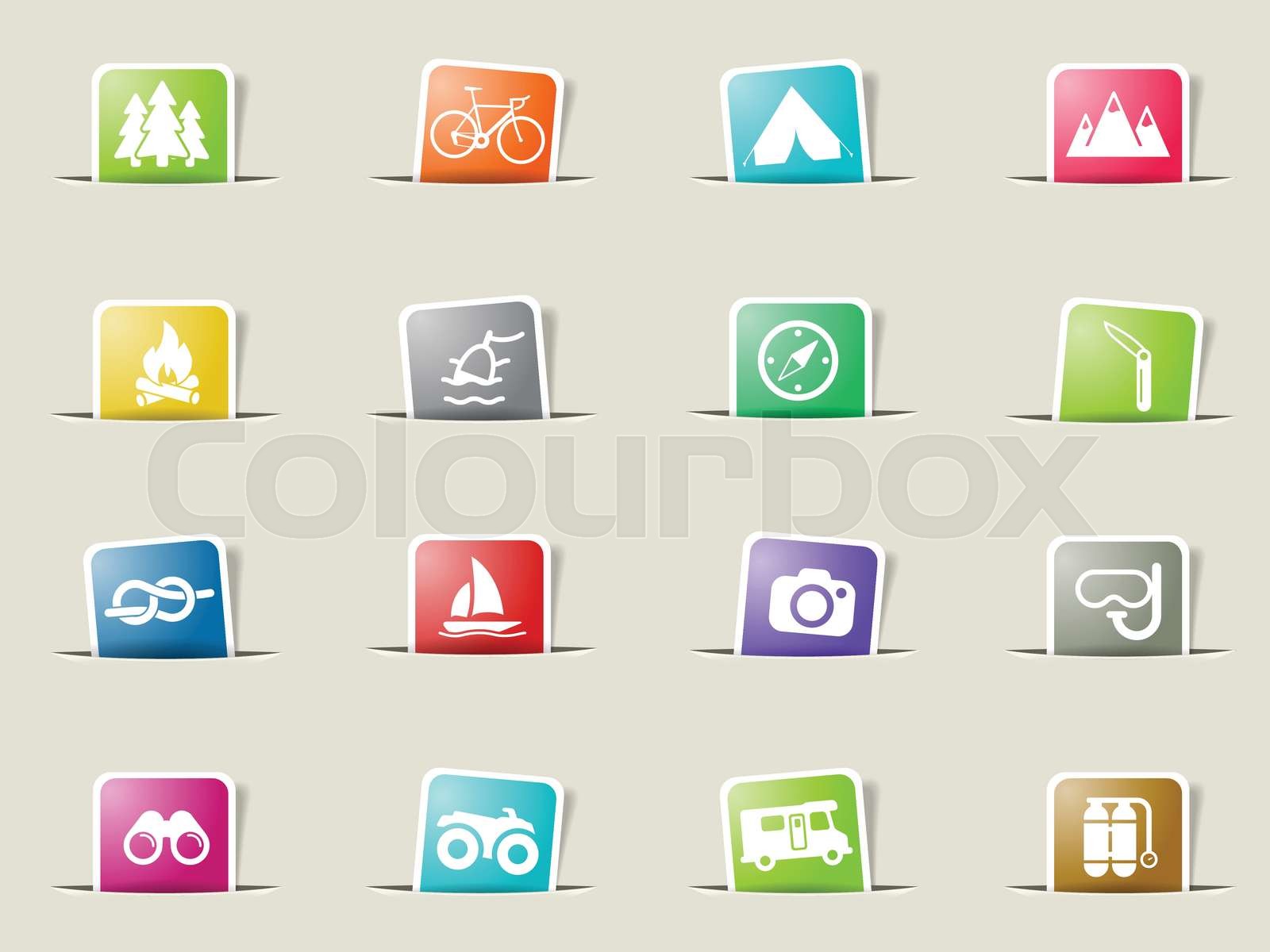 Active recreation icon set | Stock vector | Colourbox