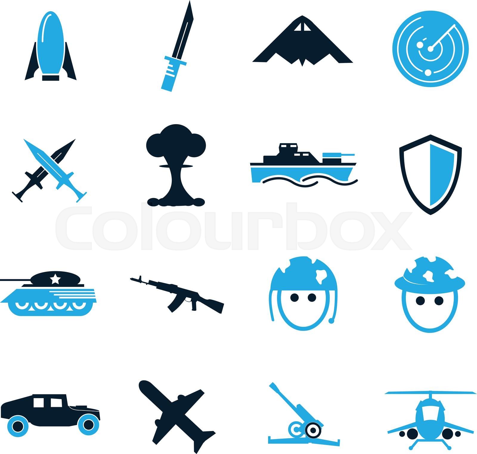 Military and war icons | Stock vector | Colourbox