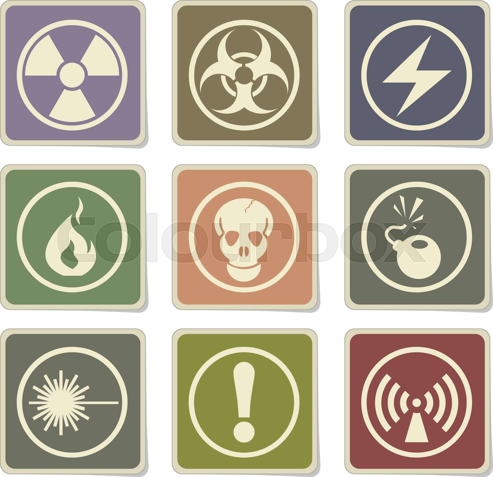Hazard icons set | Stock vector | Colourbox