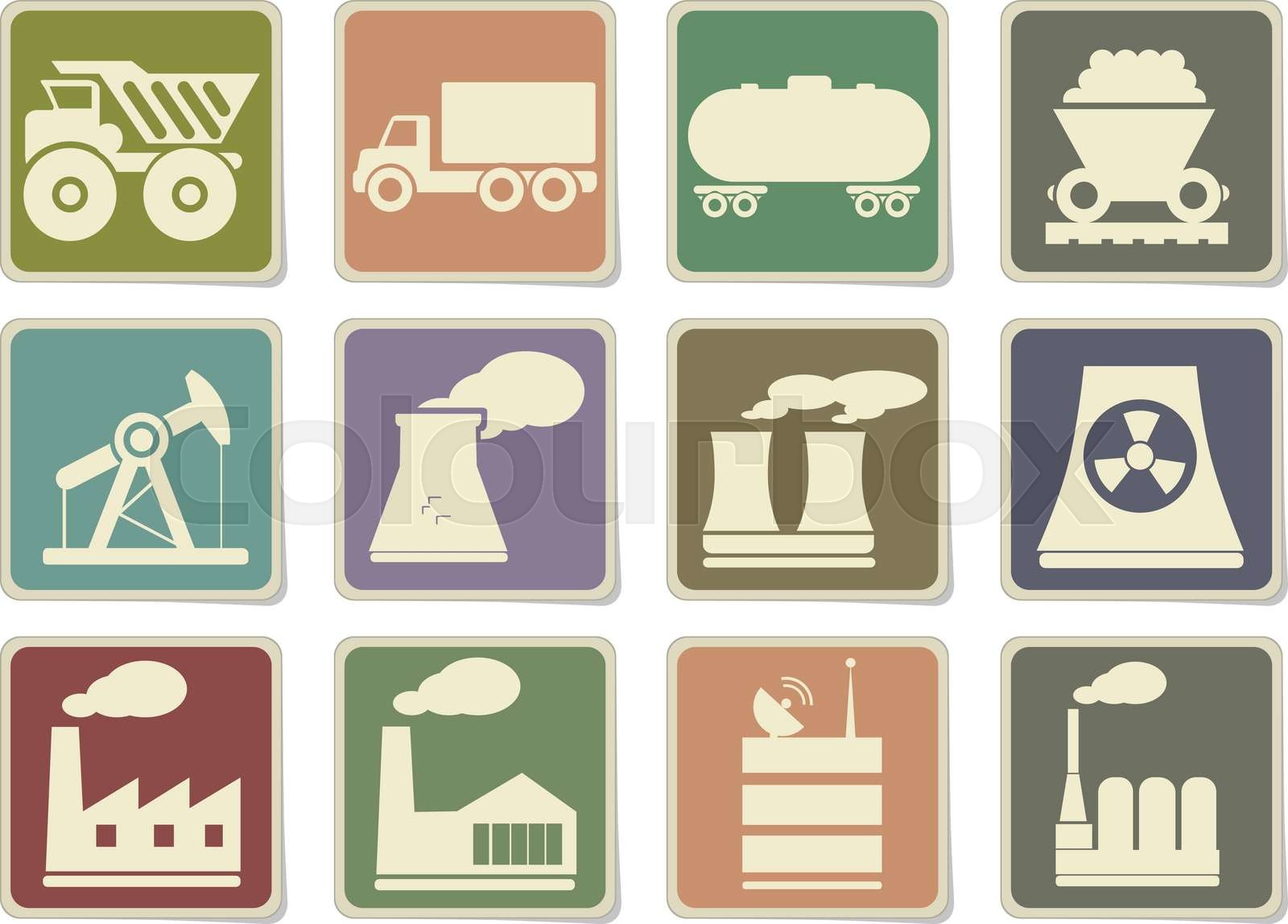 Factory and Industry Symbols | Stock vector | Colourbox