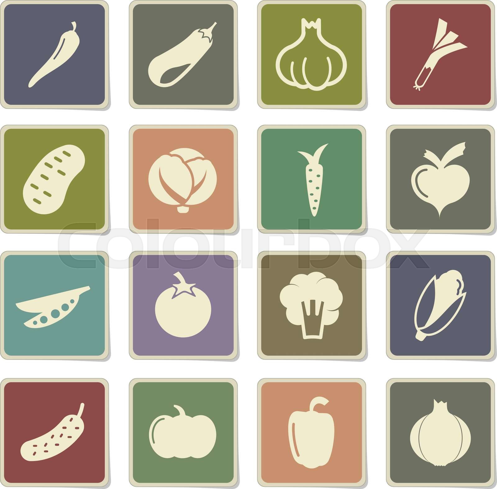 Vegetables simply icons | Stock vector | Colourbox