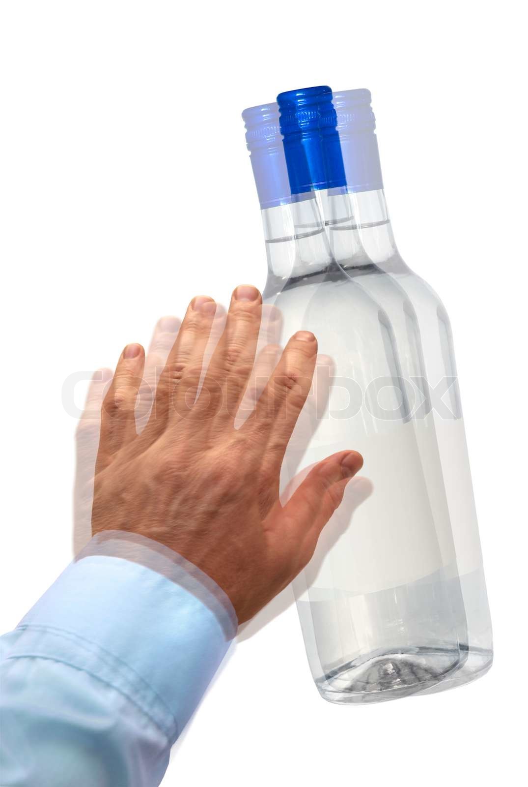 Drunk vision reaching spirits bottle | Stock image | Colourbox