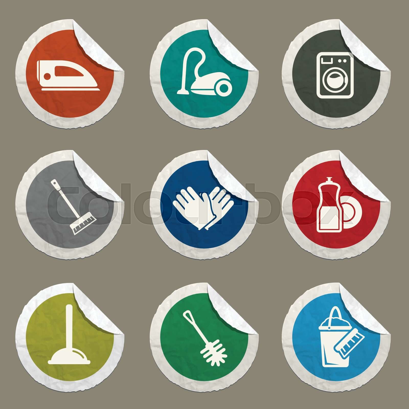 Cleaning service simply icons | Stock vector | Colourbox