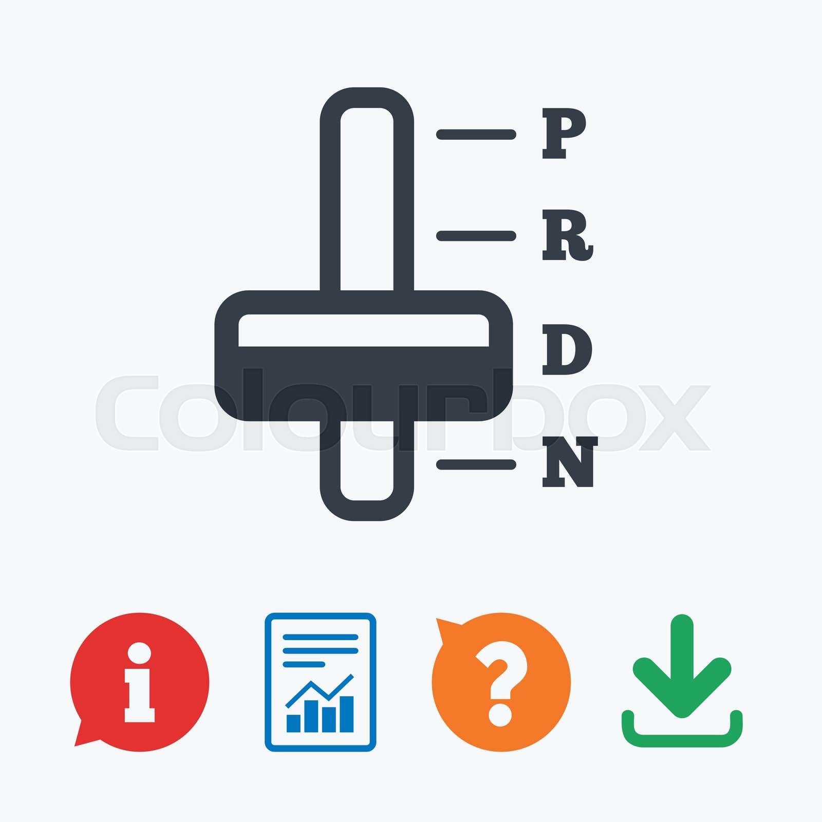 Automatic transmission sign icon. Auto control. | Stock vector | Colourbox