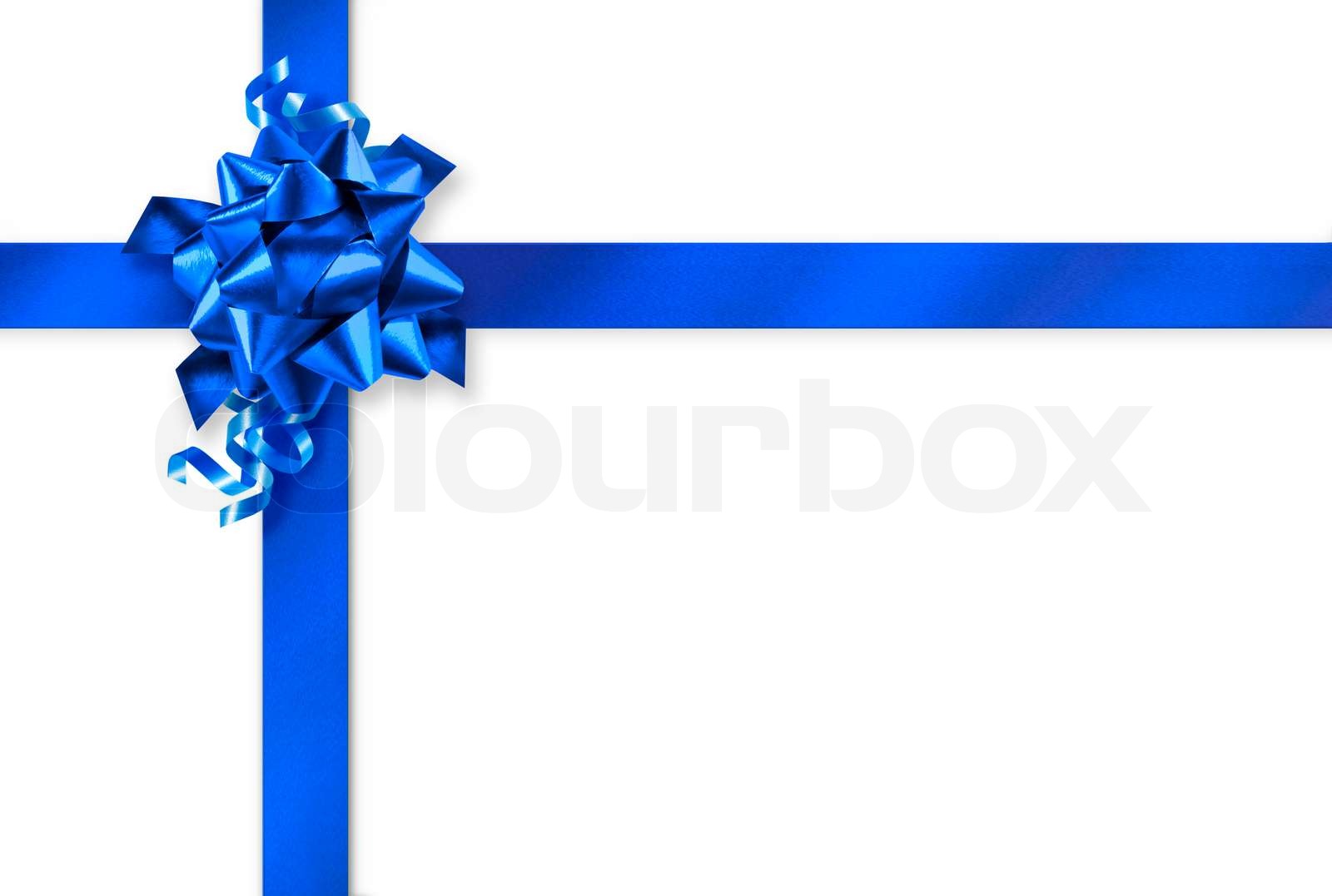 Blue gift wrap ribbons on white background | Stock image | Colourbox