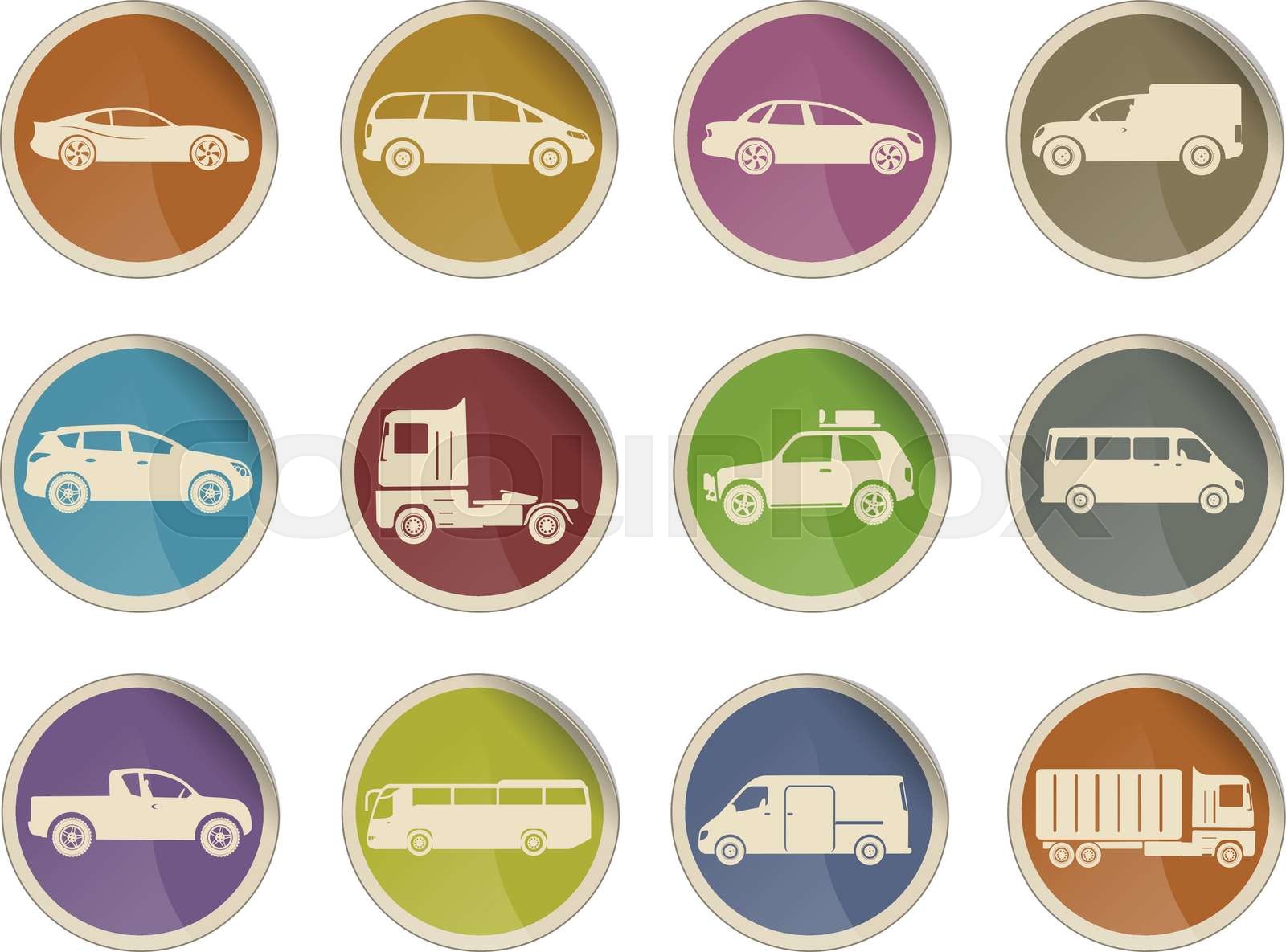 Vehicles Icon Set | Stock vector | Colourbox