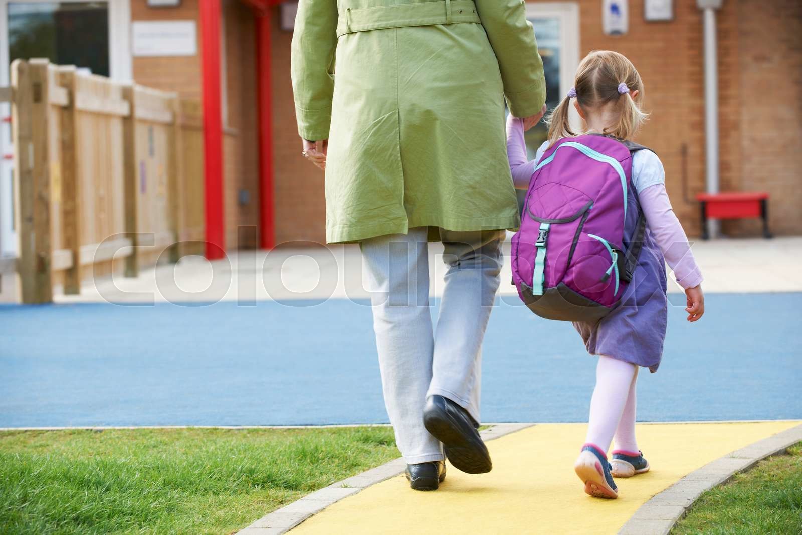 Parent Taking Child To Pre School | Stock image | Colourbox