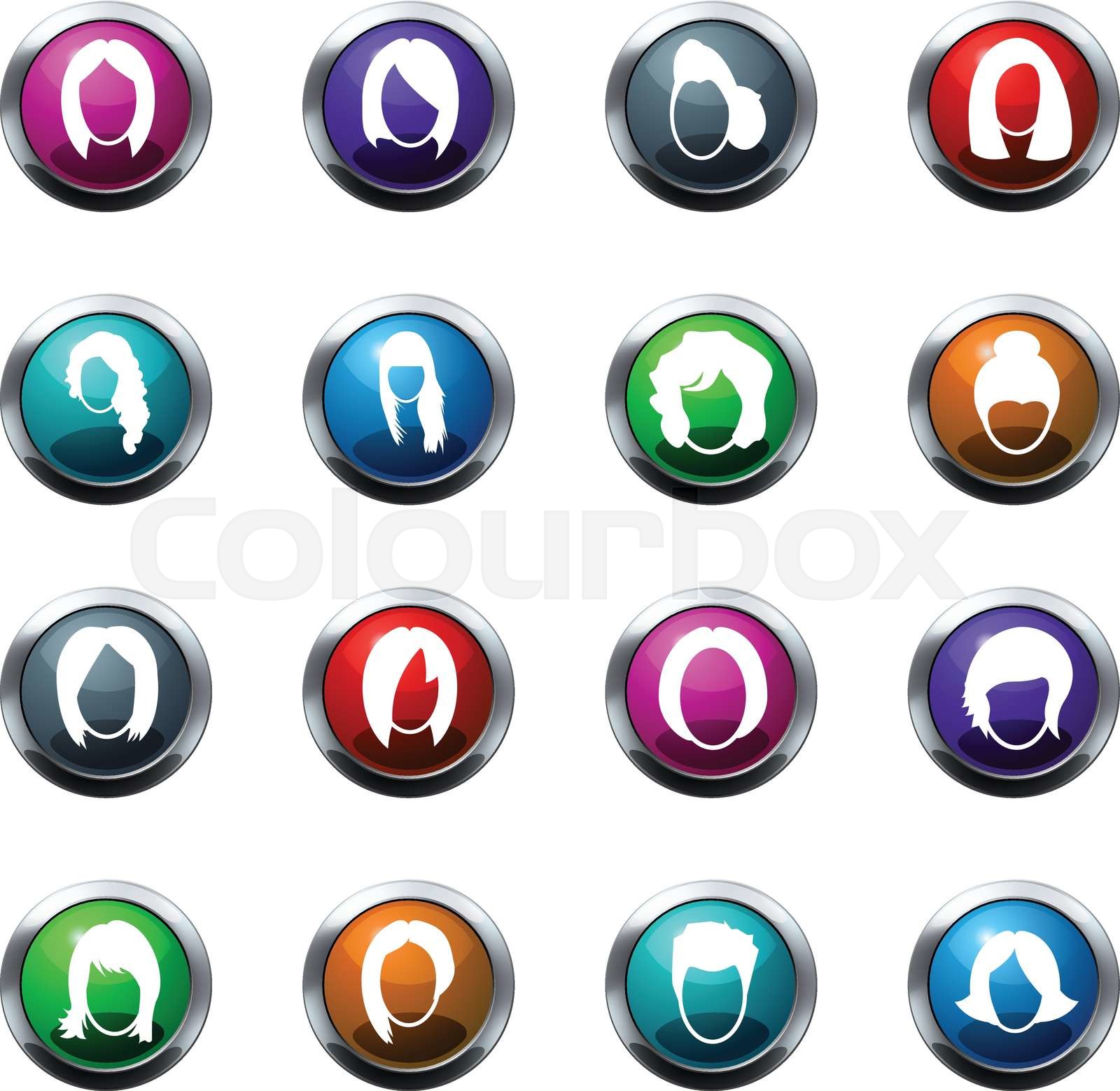 Woman icons set | Stock vector | Colourbox