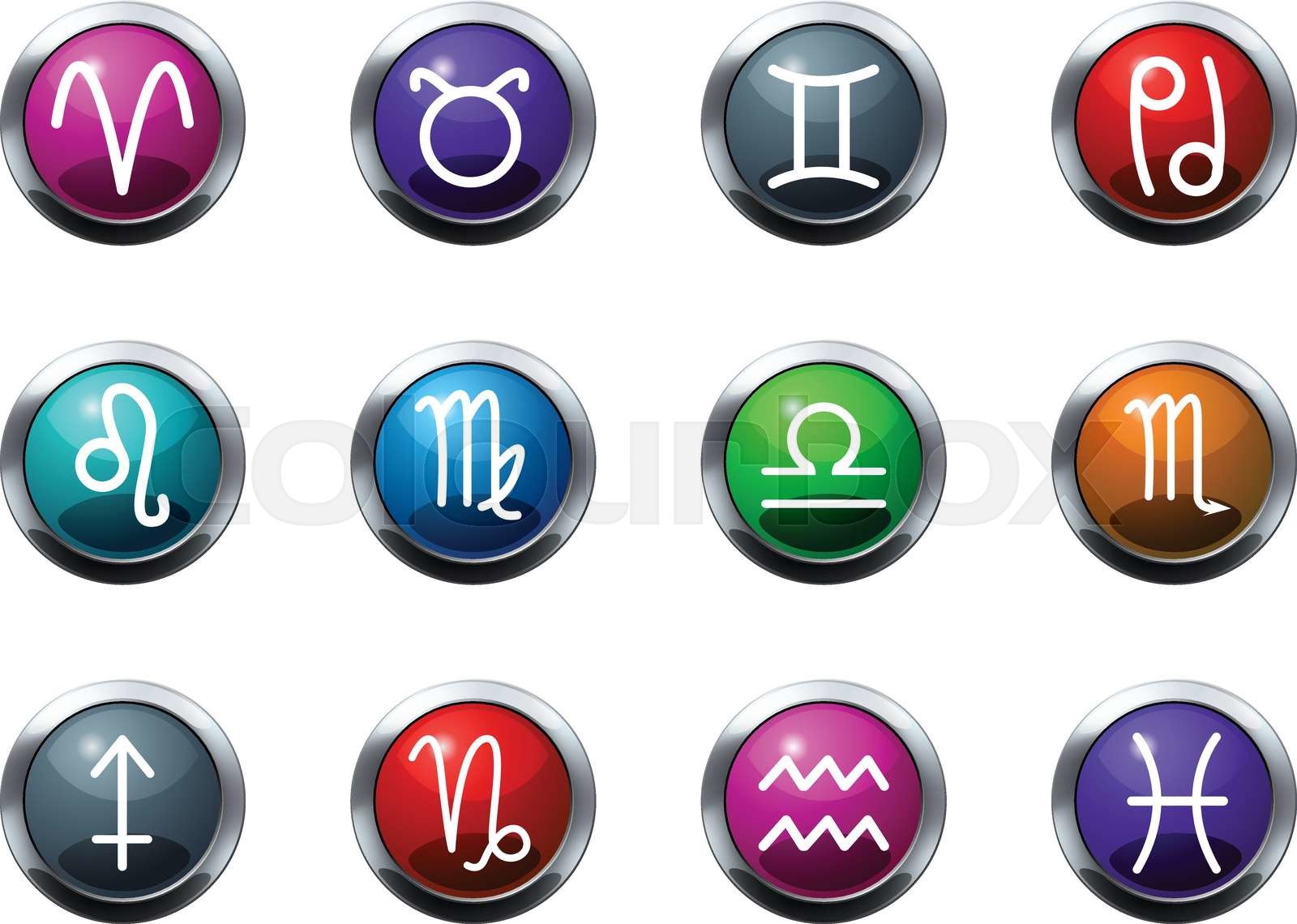 Zodiac icon set | Stock vector | Colourbox