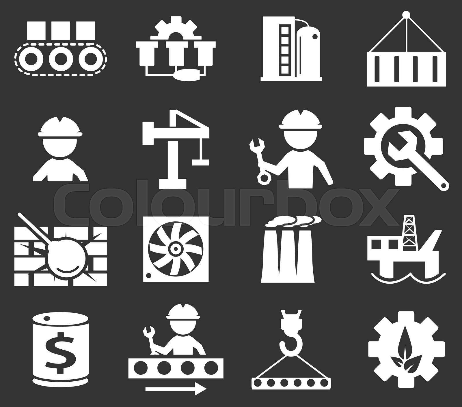 Industry icons set | Stock vector | Colourbox