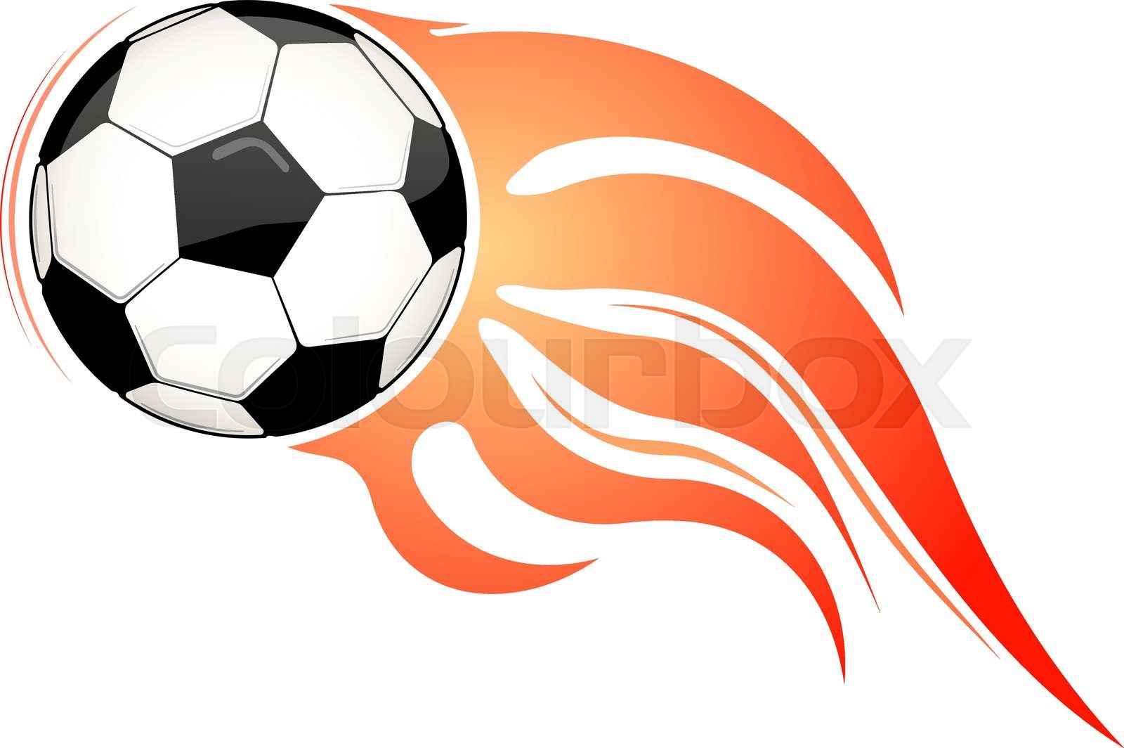 Flaming ball. Football or soccer design for emblem or logo. | Stock ...