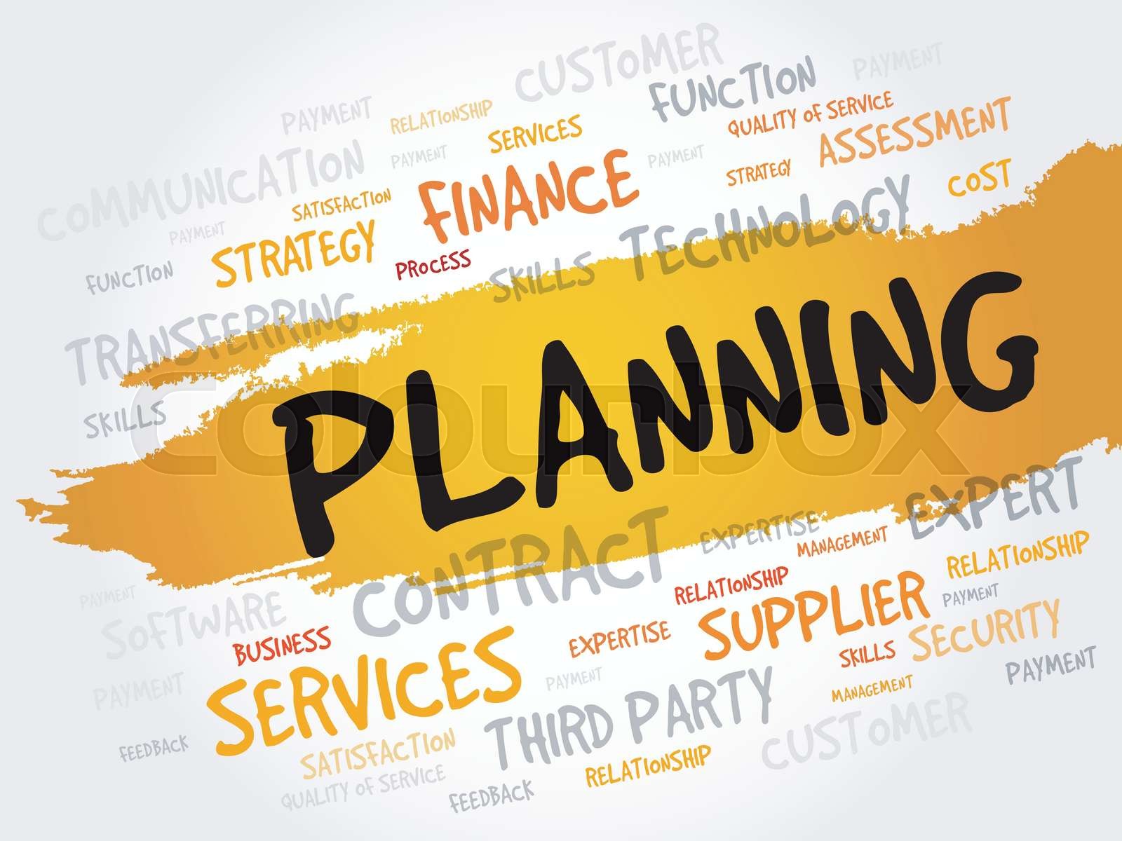 Planning word cloud | Stock vector | Colourbox