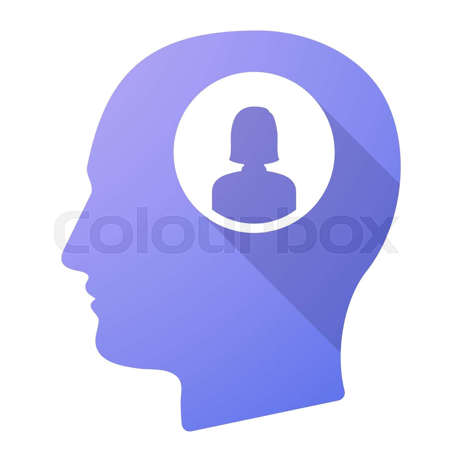 Long shadow male head icon with a female avatar | Stock vector | Colourbox