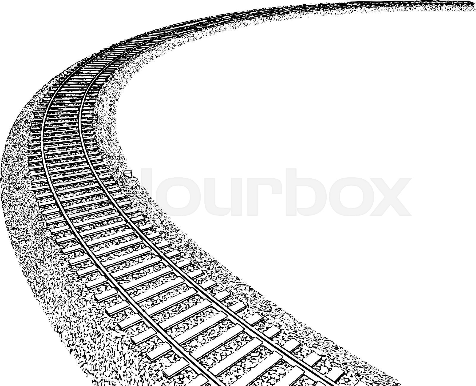 Curved endless Train track | Stock vector | Colourbox