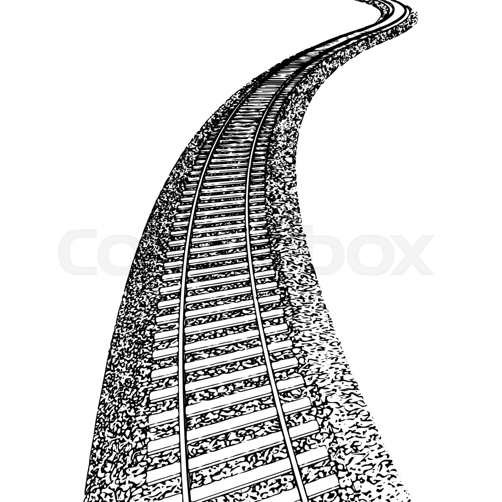Curved endless Train track | Stock vector | Colourbox