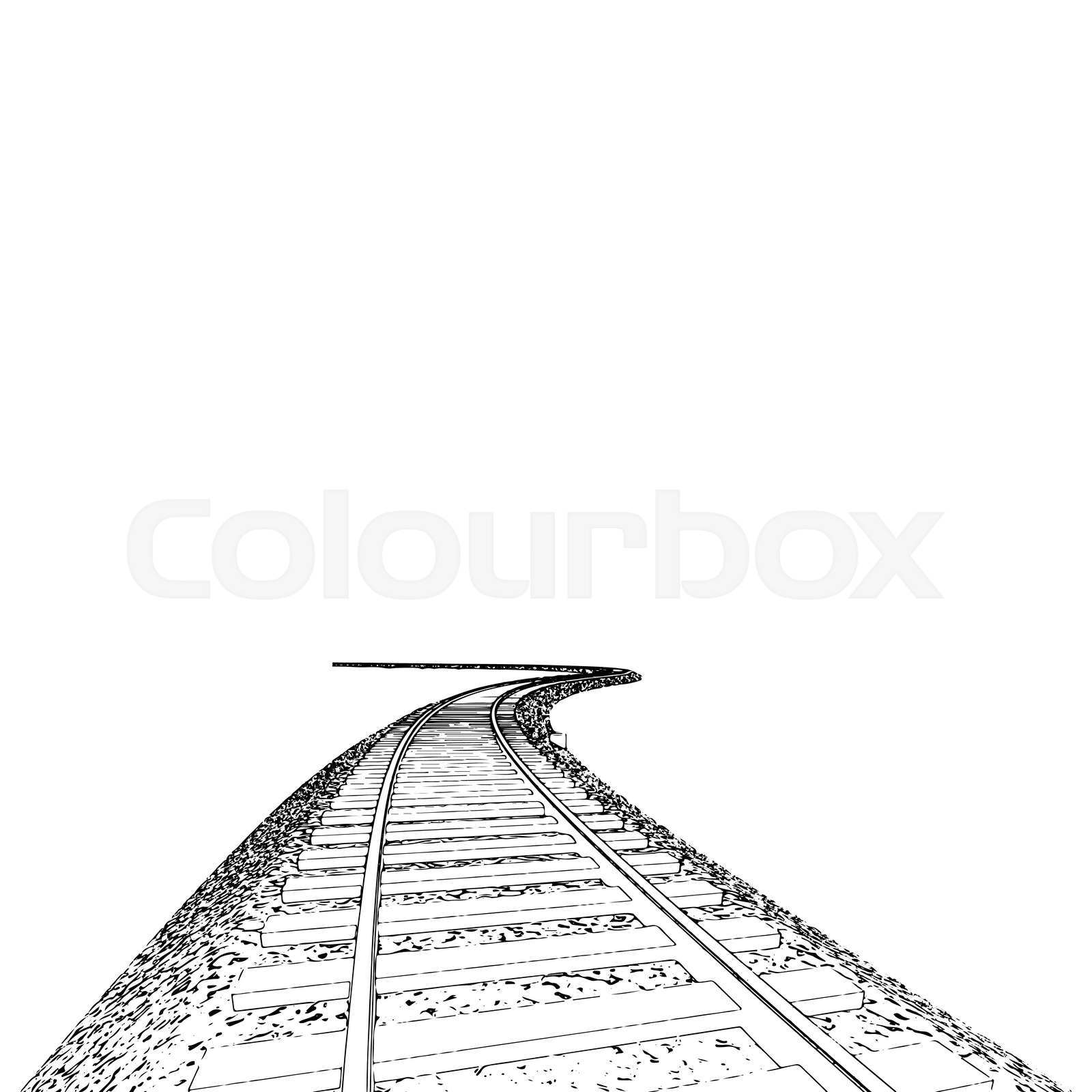 Curved endless Train track | Stock vector | Colourbox