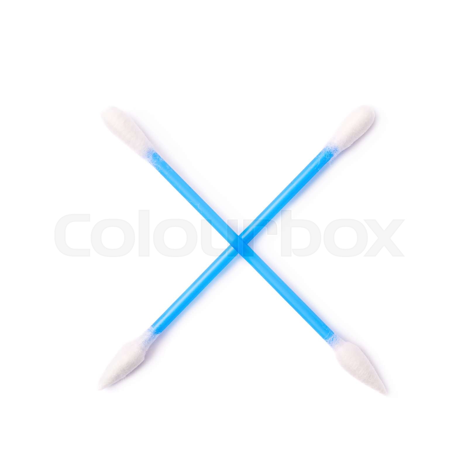 Two cotton swabs isolated | Stock image | Colourbox
