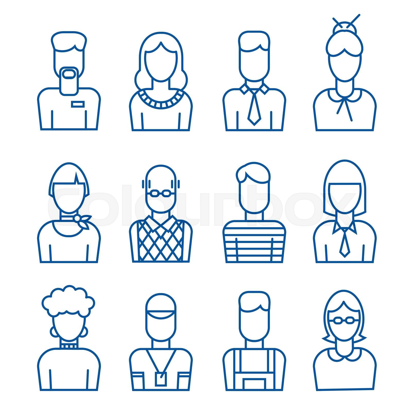 line office avatar set | Stock vector | Colourbox