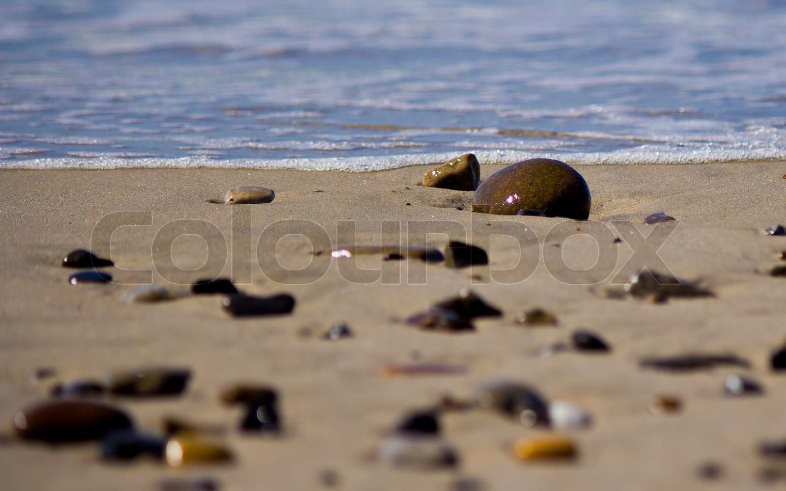 Våde Sten på stranden | Stock foto | Colourbox