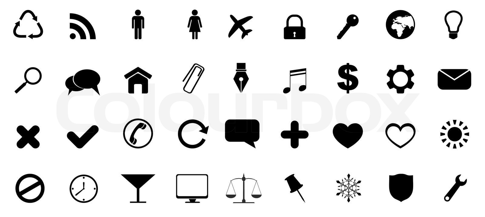 black icons set - vector | Stock vector | Colourbox