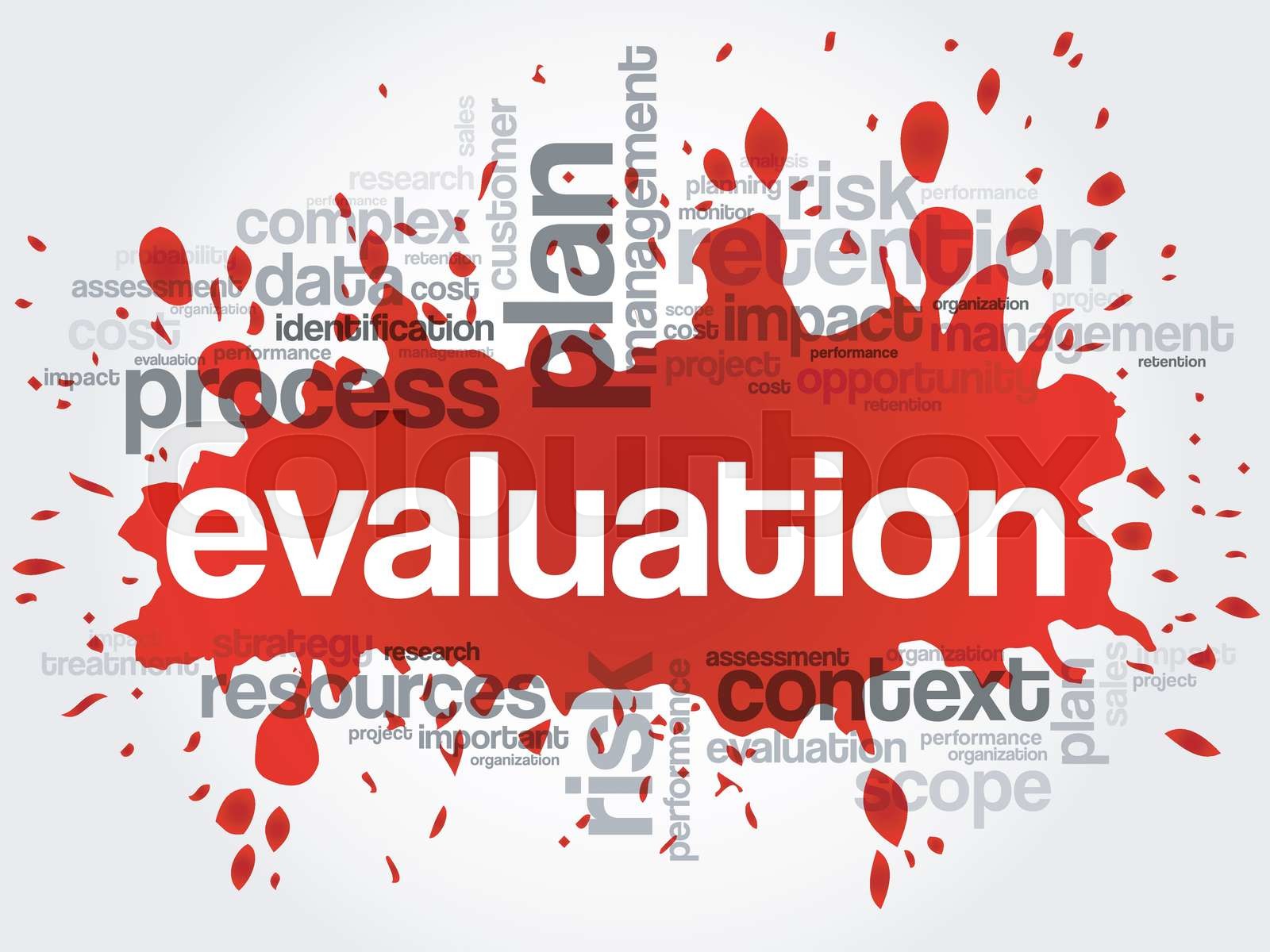 Evaluation word cloud | Stock vector | Colourbox