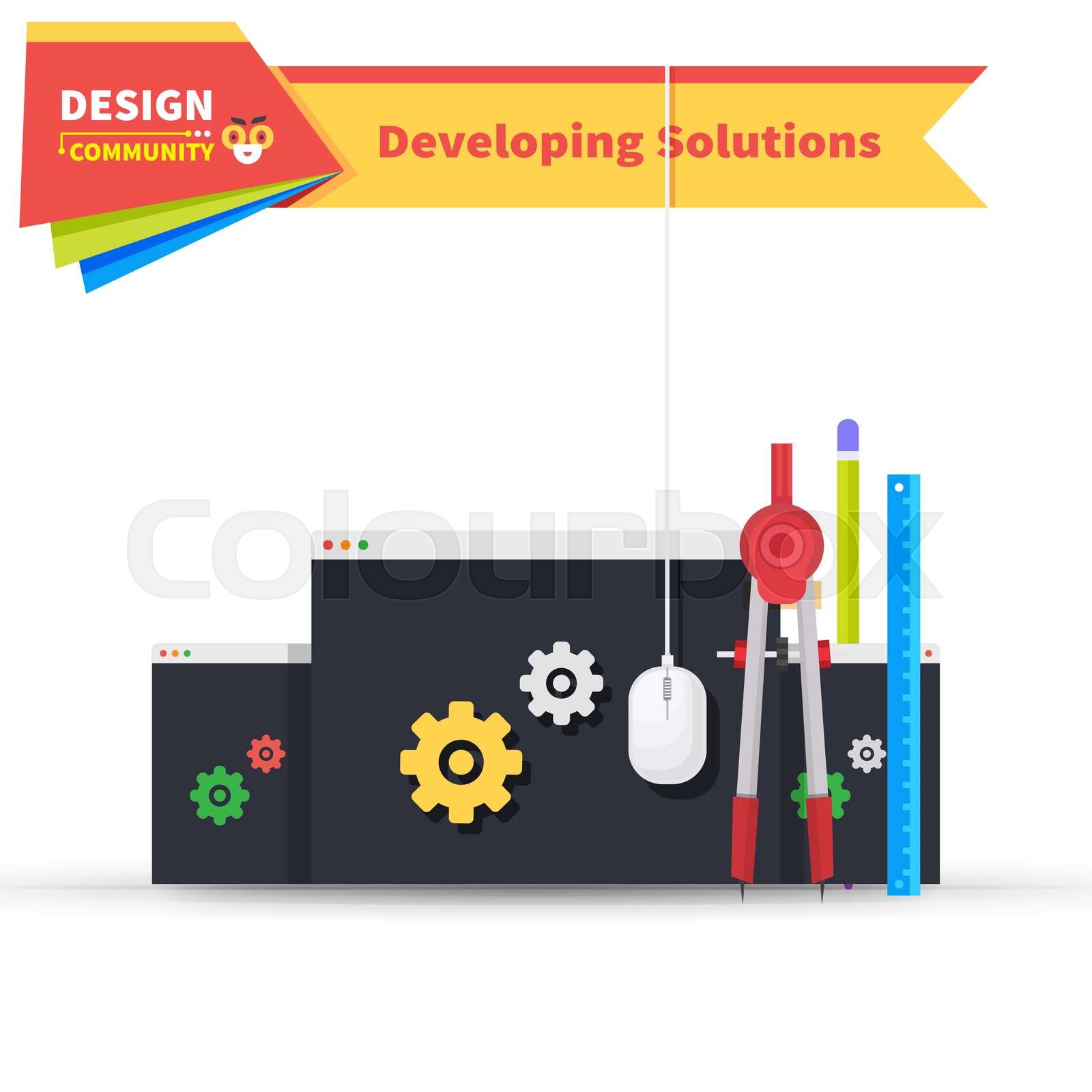 Developing Solution Design Flat | Stock vector | Colourbox