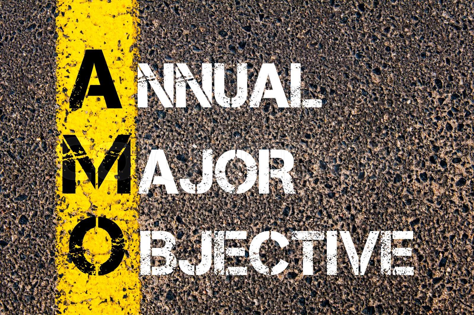 Business Acronym AMO ANNUAL MAJOR OBJECTIVE | Stock image | Colourbox