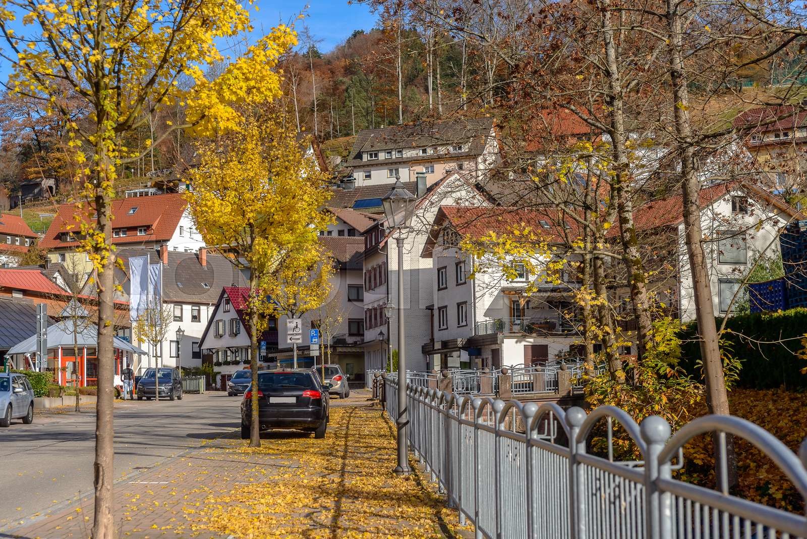 Typical, authentic village with cozy houses of the countryside in the ...