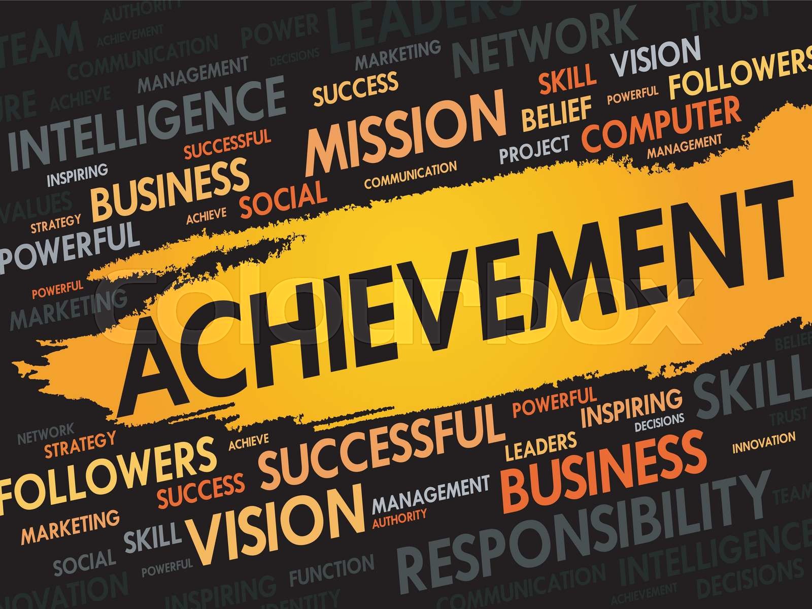 Achievement word cloud | Stock vector | Colourbox