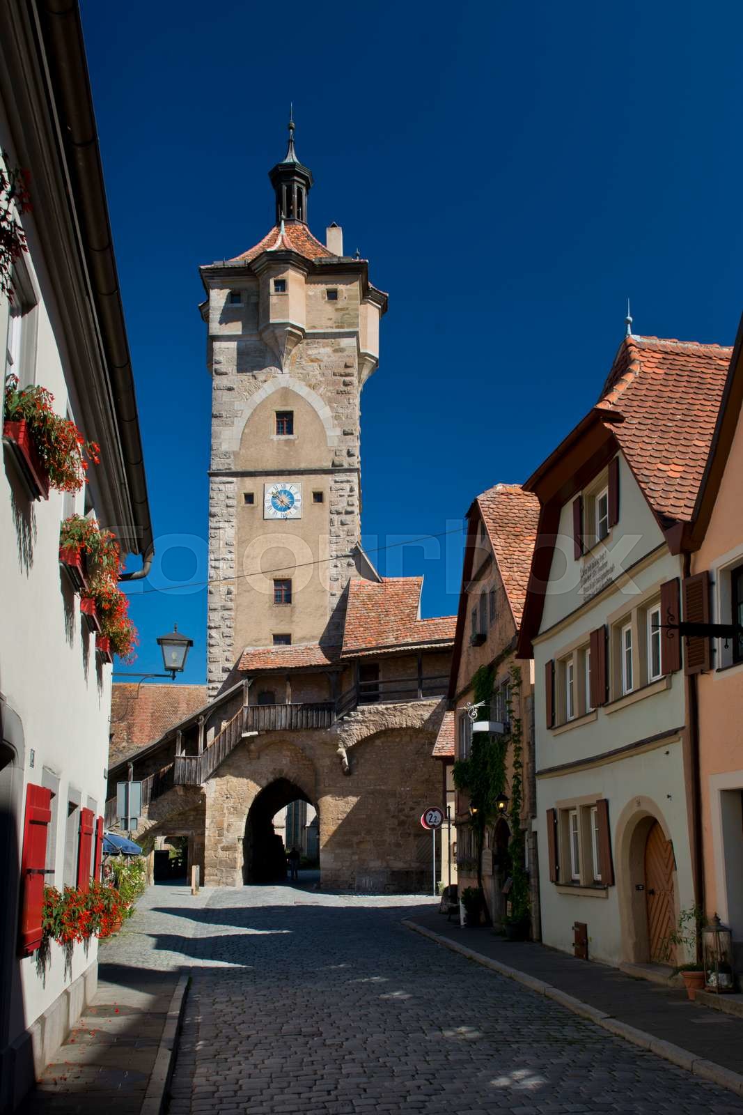 Ancient Gate in Rothenburg ob der Tauber | Stock image | Colourbox