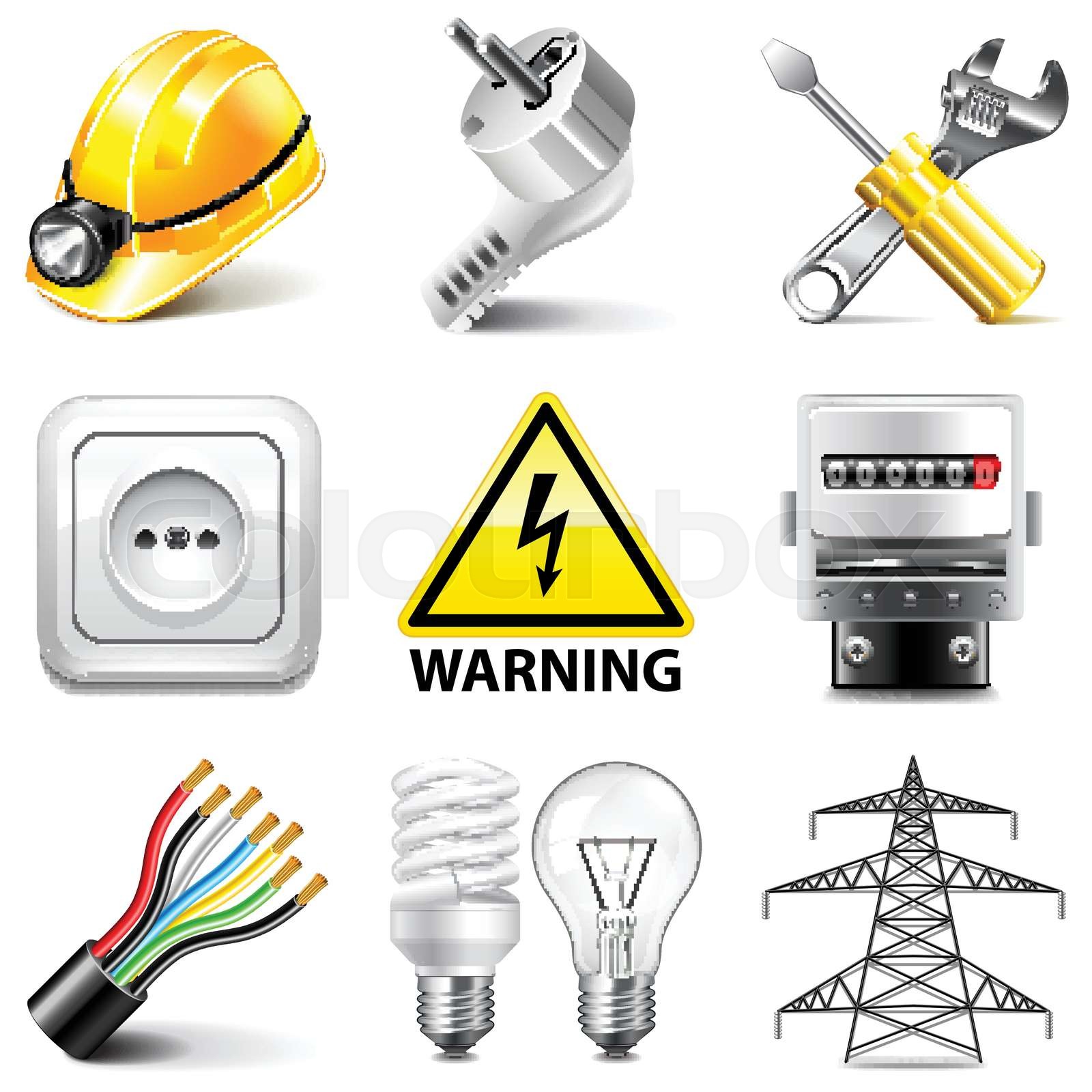 Electricity icons vector set | Stock vector | Colourbox