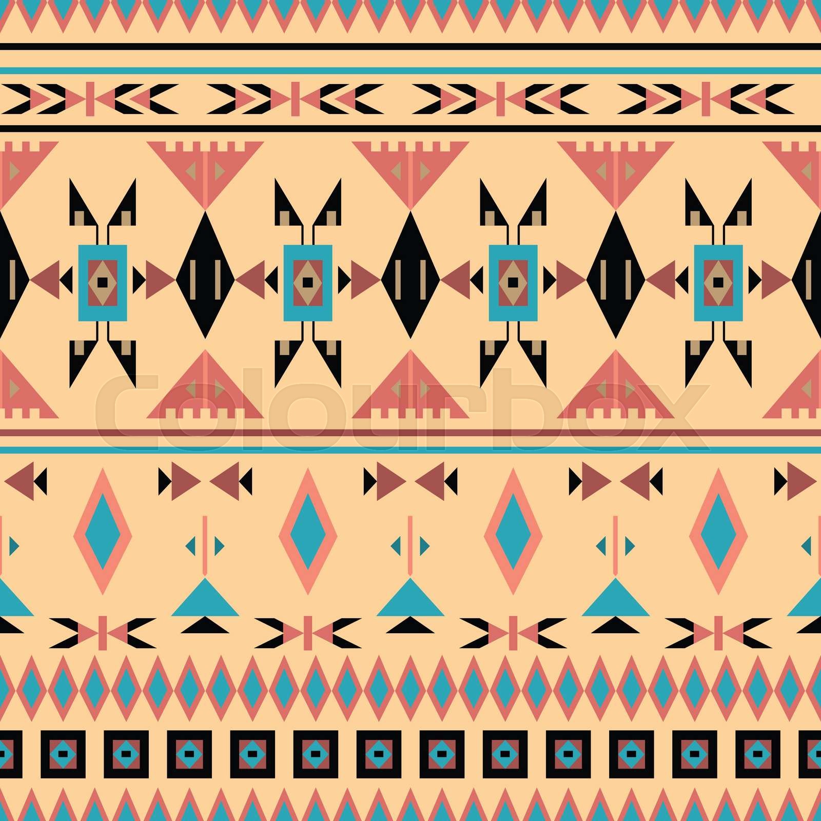 American Indians, seamless pattern, vector illustration | Stock vector ...