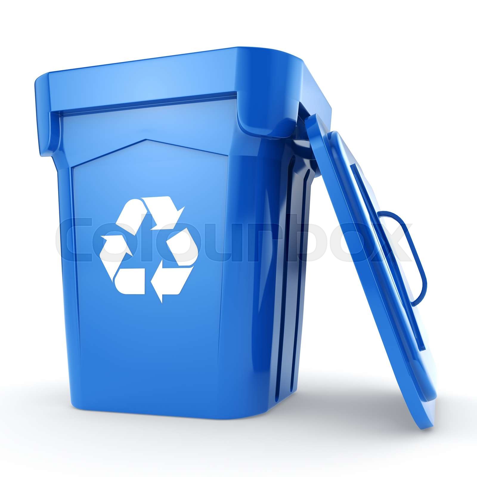 Blue Recycling Bin | Stock image | Colourbox