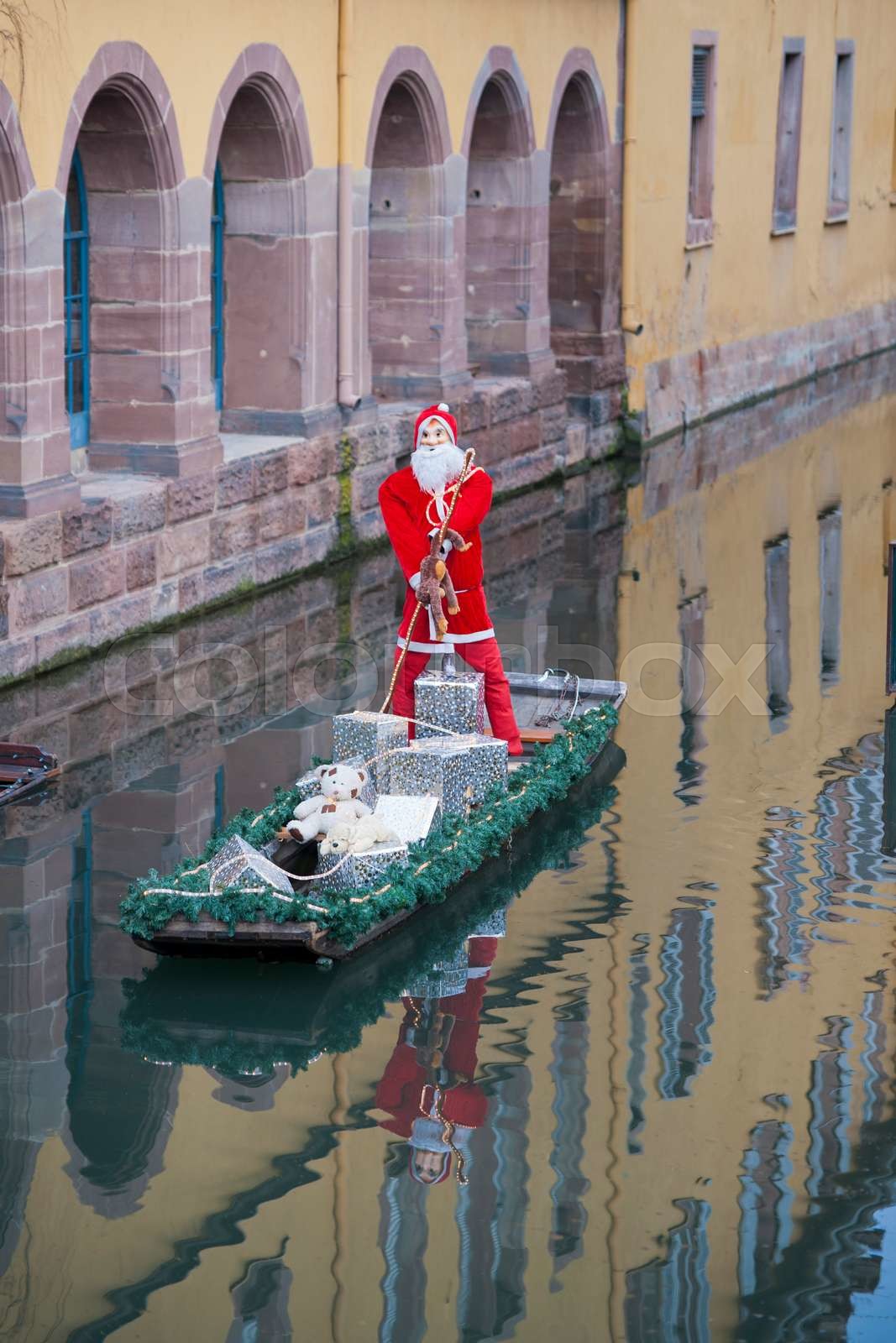 santa claus on a boat | Stock image | Colourbox