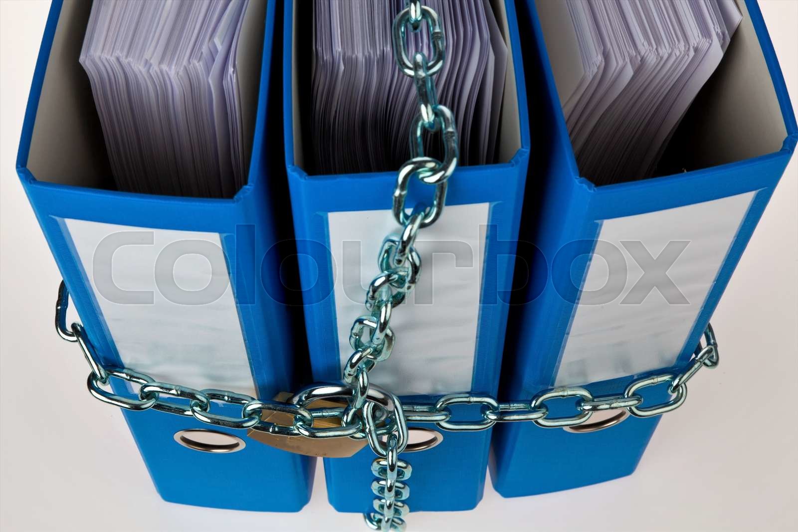 closed file folder with chain | Stock image | Colourbox