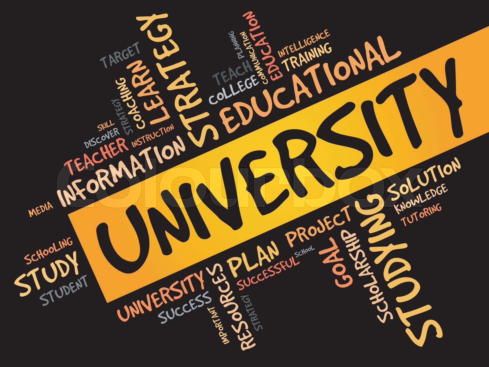 UNIVERSITY word cloud | Stock vector | Colourbox