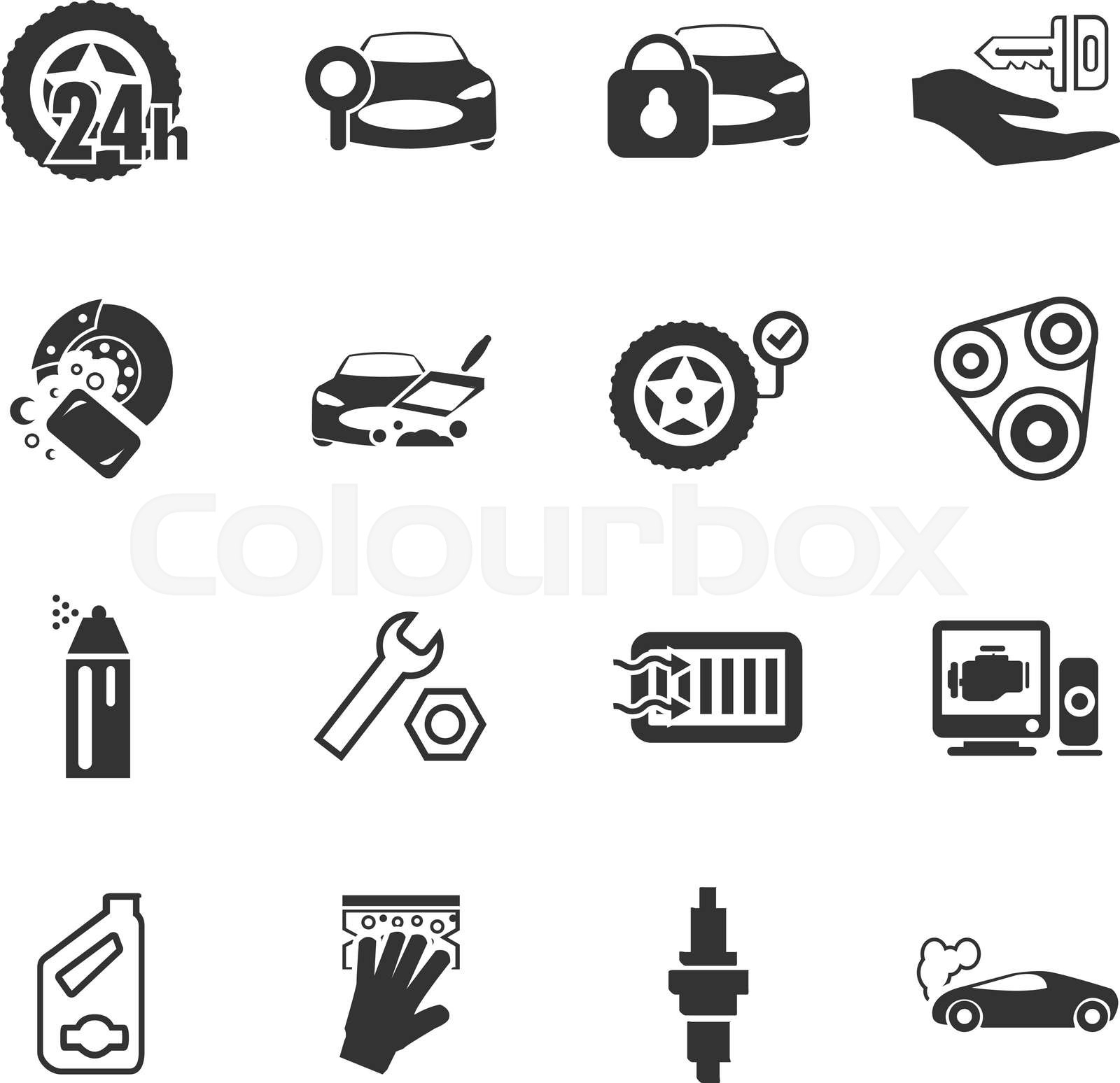 Car shop icons set | Stock vector | Colourbox