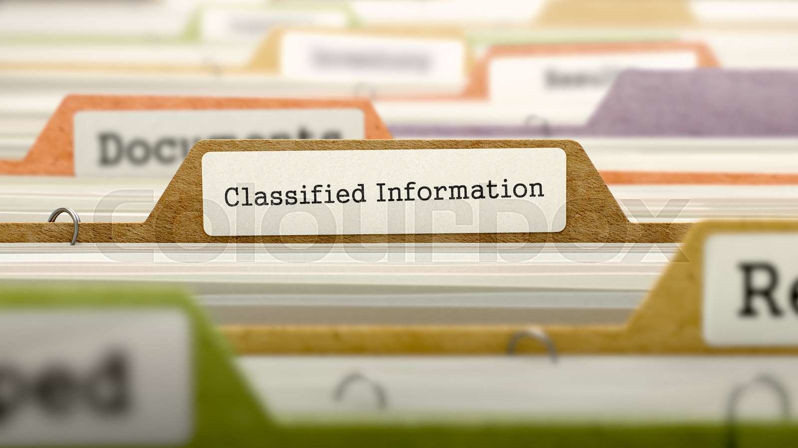 Folder in Catalog Marked as Classified Information. | Stock image ...