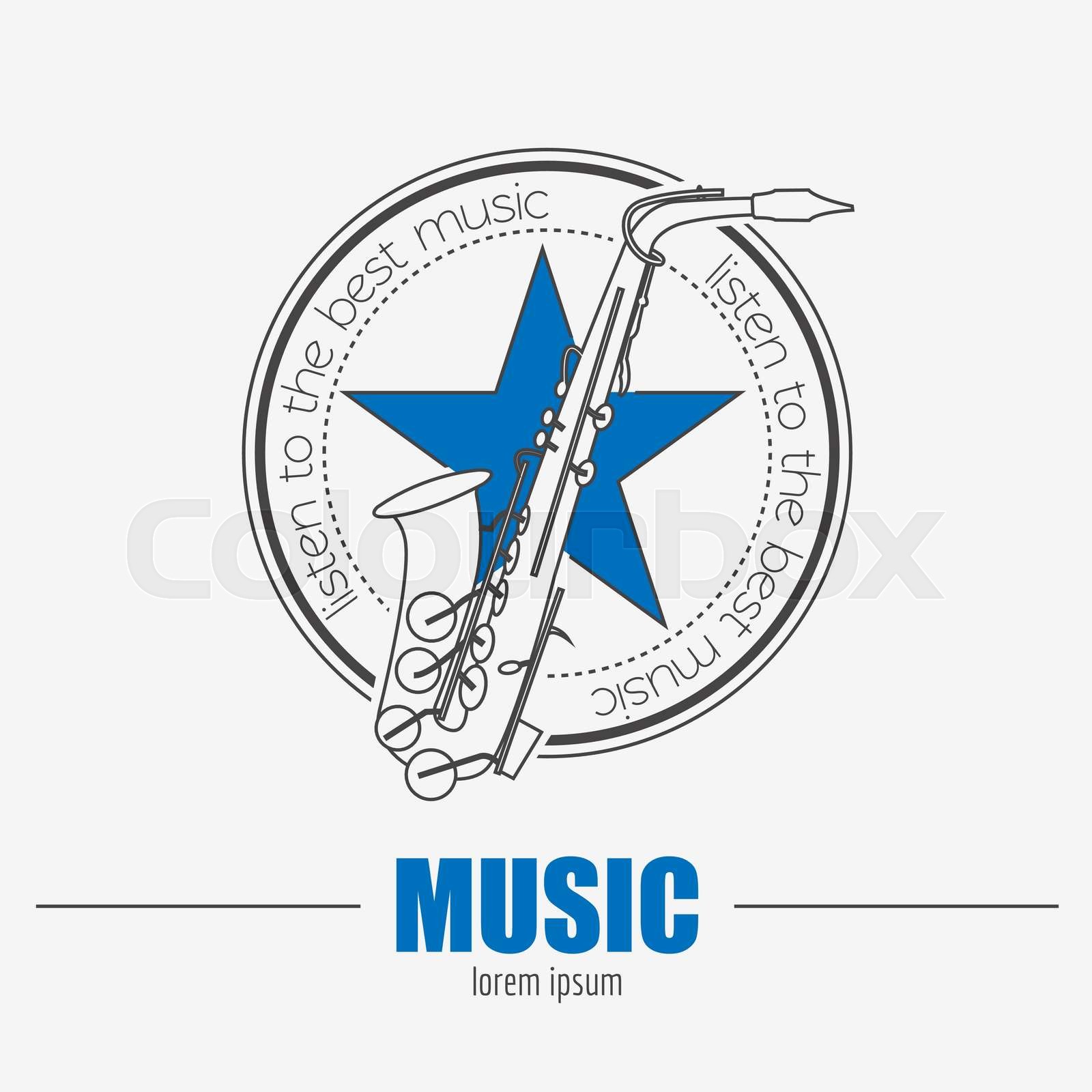 Musical instruments logos and badges. Graphic template | Stock vector ...